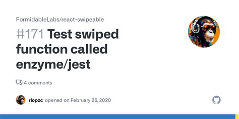test swiped function called enzyme jest · issue 171 · formidablelabs react swipeable · github