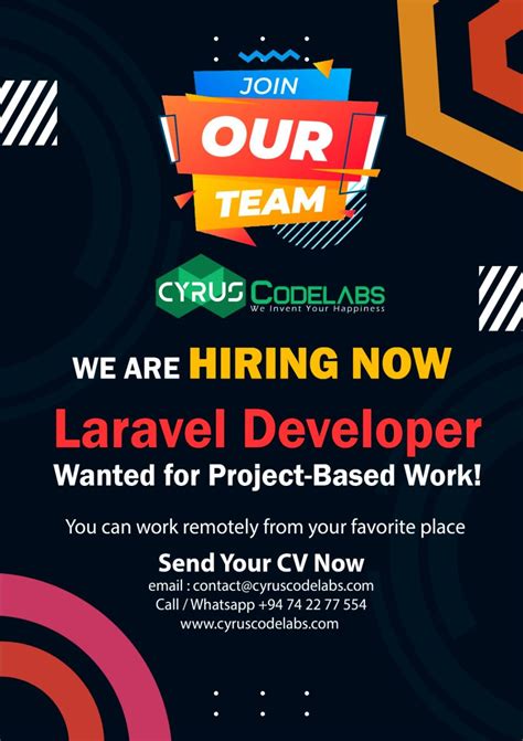 Cyrus Codelabs On Linkedin Remote Laravel Developer Project Based Company Overview Cyrus