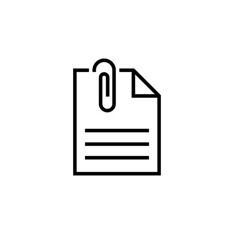File Attachment Icon Simple Outline Style Paper Clip Attach Document