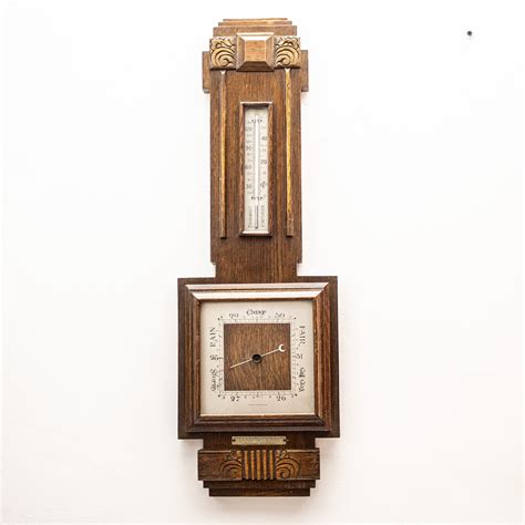 Antique Vintage Wall Mounted Solid Oak Barometer Caldicotts