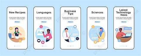 Online Tutorials Onboarding Mobile App Screen Flat Vector Template