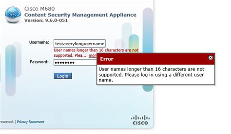 Admin Username 16 Character Limit In C680 Email Security Appliance