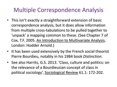 Ppt Multiple Correspondence Analysis Powerpoint Presentation Free