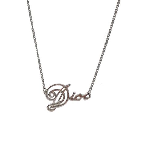 Dior Dior Cursive Logo Necklace Grailed