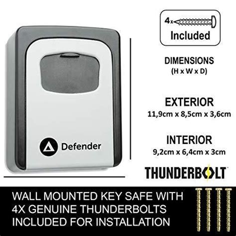 Defender Wall Mounted Key Safe Combination Key Safe Outdoor Key Box Wall Mount Key Lock Box