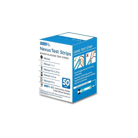 Glucorx Nexus Testing Strips Pack Of 50 Medireach