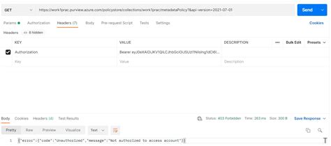 Unable To Retrieve Metadatapolicy From Purview Policy Store After