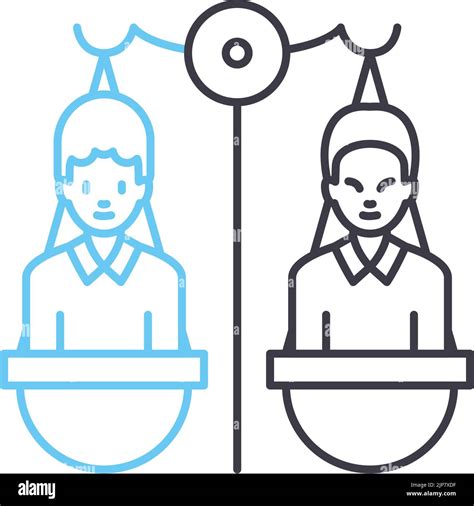 Equal Rights Line Icon Outline Symbol Vector Illustration Concept
