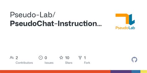 Github Pseudo Labpseudochat Instruction Dataset