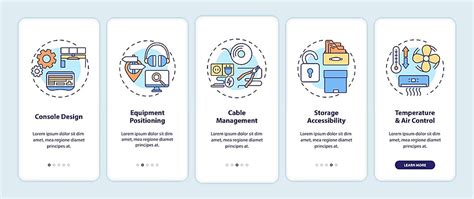 Concepts For Mobile App Page Screen On Onboarding Control Room Ergonomics Vector Page Office