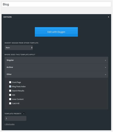 how to create a blog posts index page in oxygen
