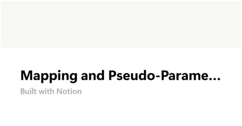 Syed Abdul Suboor On Linkedin Mapping And Pseudo Parameters Notion