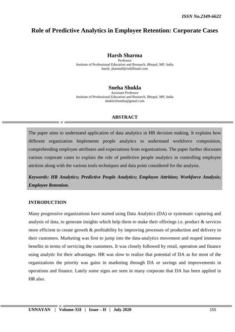 Pdf Role Of Predictive Analytics In Employee Retention Dokumentips