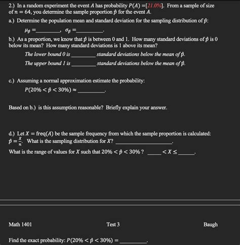 Solved 2 In A Random Experiment The Event A Has