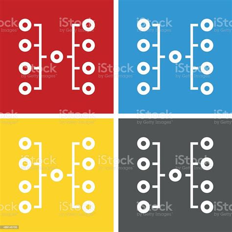 Flowchart Icon On Square Buttons Stock Illustration Download Image Now 2015 Analyzing