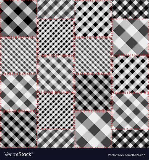 Geometric Patchwork Pattern Of A Squares Vector Image