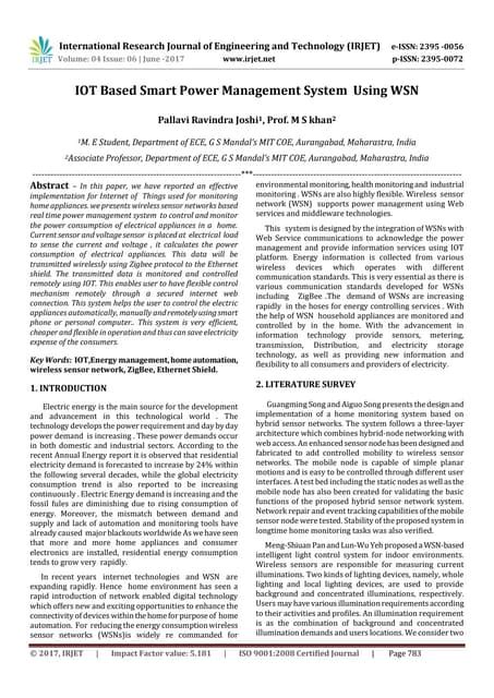 Iot Based Smart Power Management System Using Wsn Pdf Home