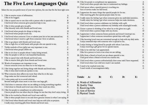 Printable 5 Love Language Test