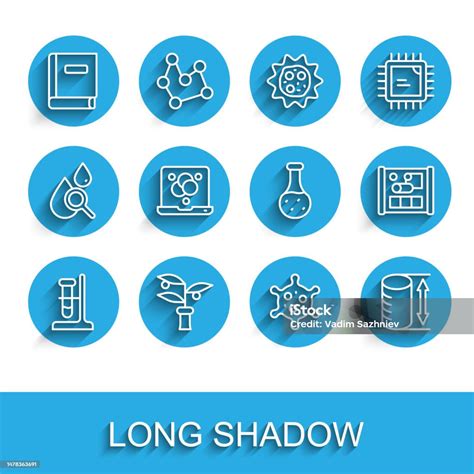 스탠드에 라인 테스트 튜브 플라스크 식물 육종 과학 책 바이러스 높이 기하학적 도형 화학 공식 그래프 종이 공학 및 아이콘 벡터 0명에 대한 스톡 벡터 아트 및 기타 이미지