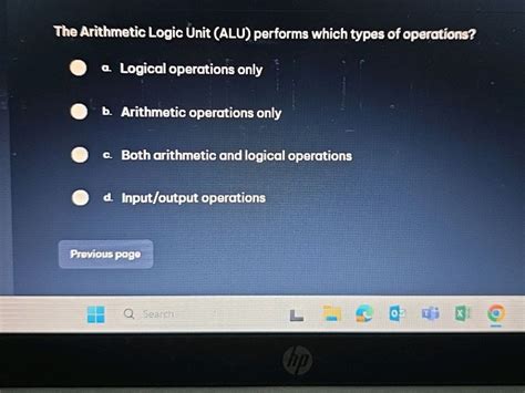 The Arithmetic Logic Unit Alu Performs Studyx