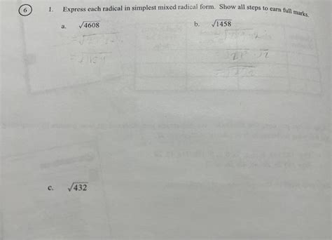 Solved Express Each Radical In Simplest Mixed Radical Form