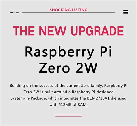 Raspberry Pi Zero 2w 1ghz Quad Core 64 Bit Arm Cortex A53 Cpu 512mb