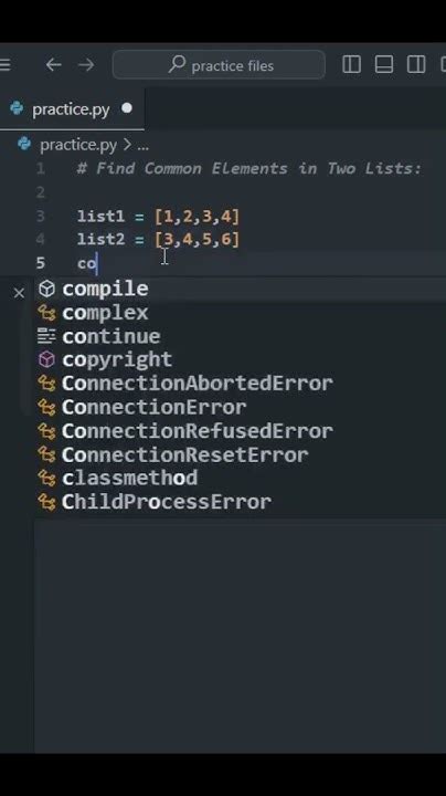 Find Common Elements Python Pythonprogrammingcodinglearnpython Pythonforbeginners Youtube