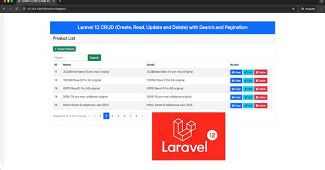 Laravel 12 Crud Create Read Update And Delete With Search And Pagination Tutorial101