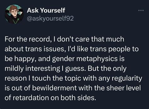 “this Issue Doesnt Affect Me So I Dont Really Care About It Except To