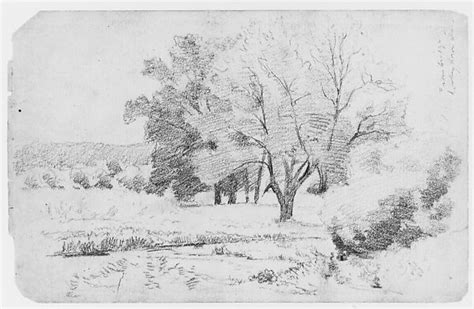 Thomas Moran Landscape From Bridge Looking Down Stream From