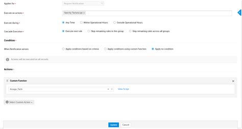 Assign Technician For The Unassigned Requests Using Notification Custom