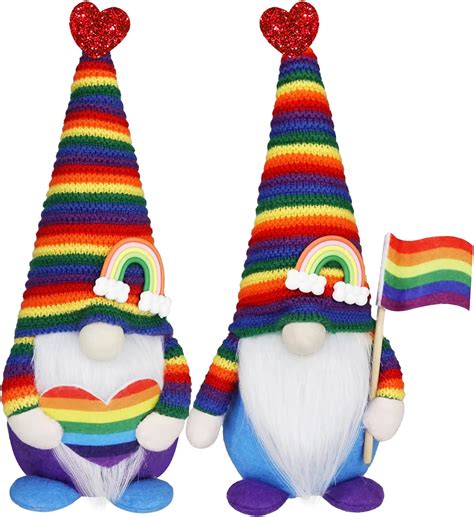 Pride Gnome Decorations Pride Flag Gnome Plush Home Decor Mini Flag