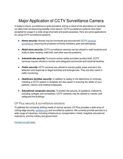 Ppt Major Application Of Cctv Surveillance Camera Powerpoint Presentation Id 12150844