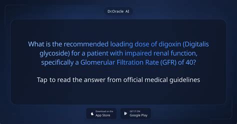 What Is The Recommended Loading Dose Of Digoxin Digitalis Glycoside