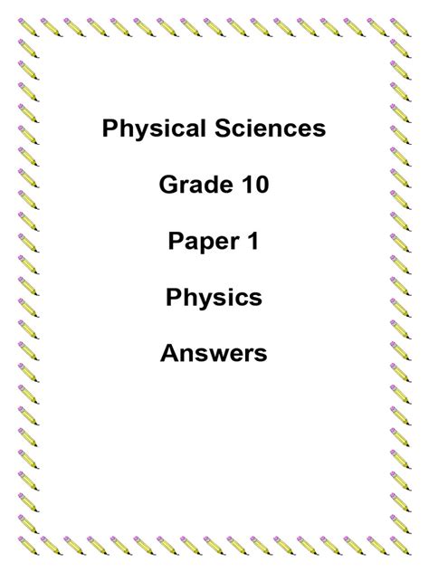 Grade 10 Physics Notes Answers Excluding Vectors And Scalers Energy