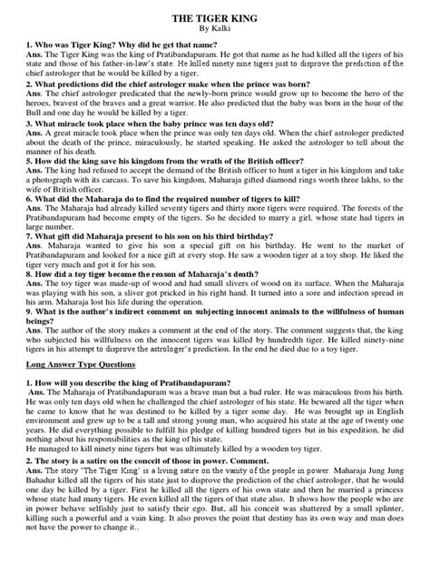 The Tiger King Pdf