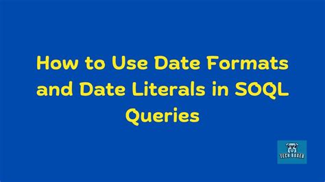 How To Use Date Formats And Date Literals In Soql Queries Soql