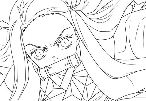 Nezuko Anime Coloring Page