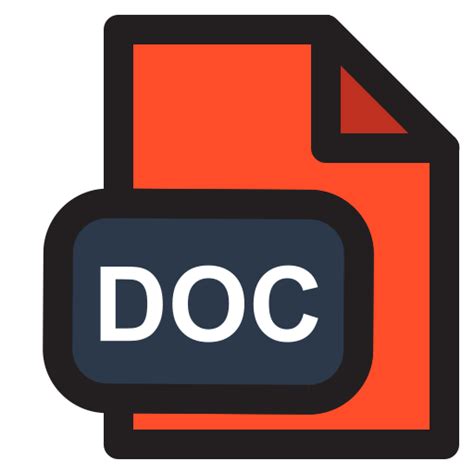 Doc File Format Generic Outline Color Icon