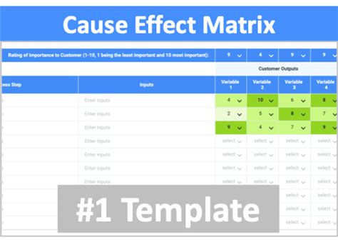 Cause And Effect Matrix Template Six Sigma Software Online Tools
