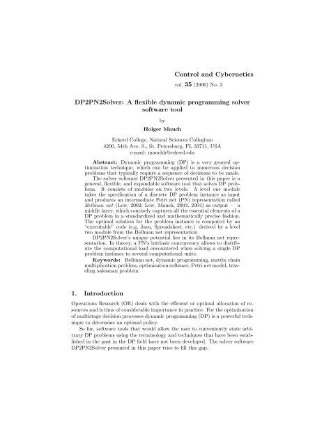 Dp2pn2solver A Flexible Dynamic Programming Solver Software Tool