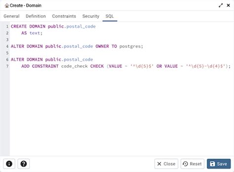 Domain Dialog PgAdmin Documentation Domain Dialog PgAdmin Documentation