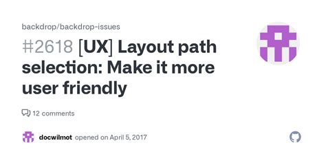 Ux Layout Path Selection Make It More User Friendly · Issue 2618
