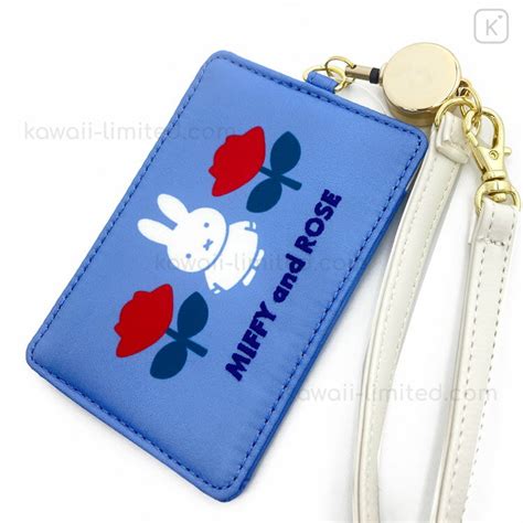 Japan Miffy Pass Case Card Holder And Reel Rose Puple B Kawaii Limited