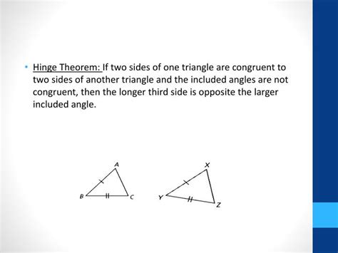 Ppt The Hinge Theorem Powerpoint Presentation Id2768899