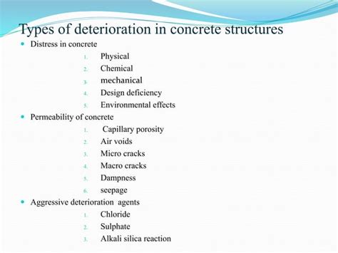 Causes Of Deterioration Of Concrete Structures Pptx Civil Engineering Industry Industries