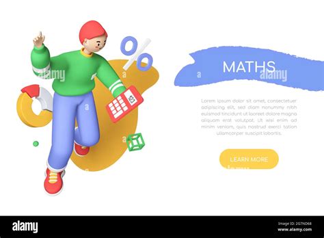 Maths Colorful 3d Style Banner With Place For Your Text Cartoon