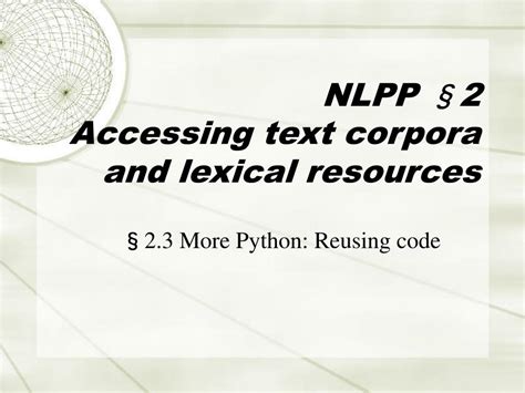 ppt nltk and python day 8 powerpoint presentation free download id