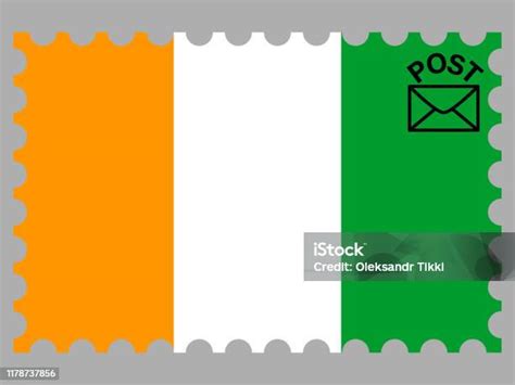 우표 안에 코트 디부아르 국기 배경에 격리됩니다 원래 색상과 비율 창의적 벡터 일러스트레이션 국가 집합 엽서 로고 문자 국가 관광명소에 대한 스톡 벡터 아트 및 기타 이미지