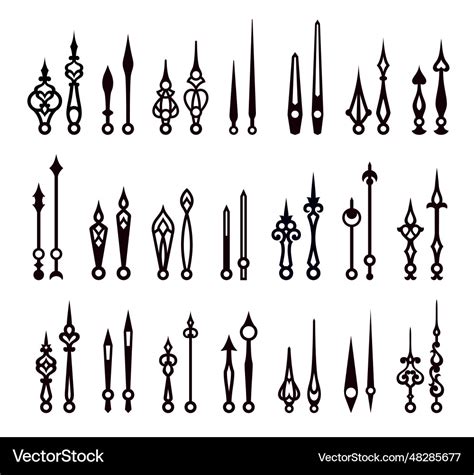 Watch Arrows Clock Hands Time Pointers Set Vector Image